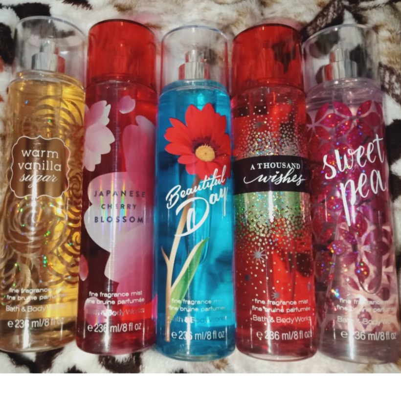 US Bath and Body Works Fine Fragrance Mist Body Spray Assorted Scent 236 ml | Shopee Philippines