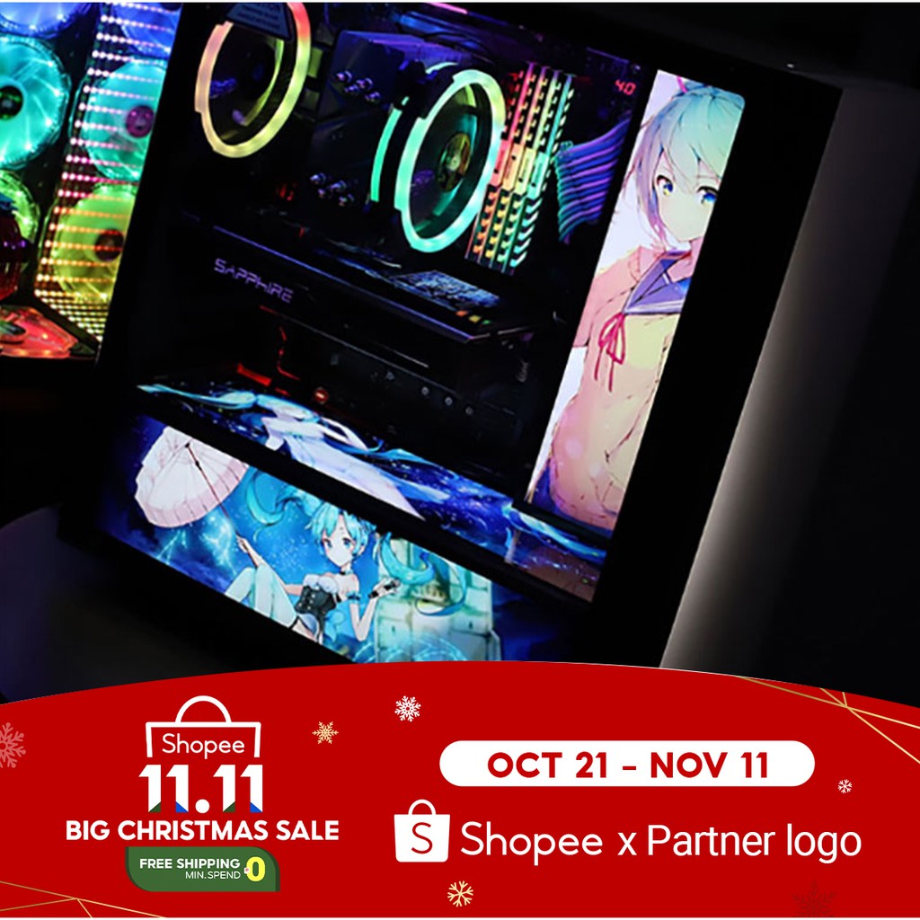 customized RGB pc case panel psu shroud gpu backplate 12v 4pin 5v 3pin ...