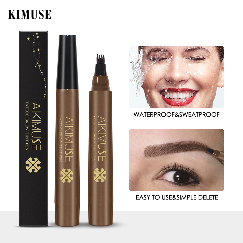KIMUSE Brand Eyebrow Fork Tip Liquid Pencil 4 Head Eyebrow Waterproof ...