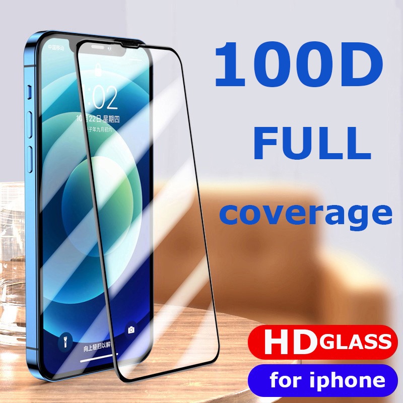 Full Cover Tempered Glass Screen Protector 100D HD For IPhone 12 Pro ...