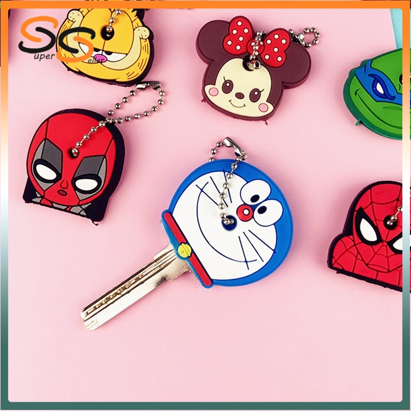 Character Key Chain Cover Cute Cartoon Silicone Key Protector Spiderman ...