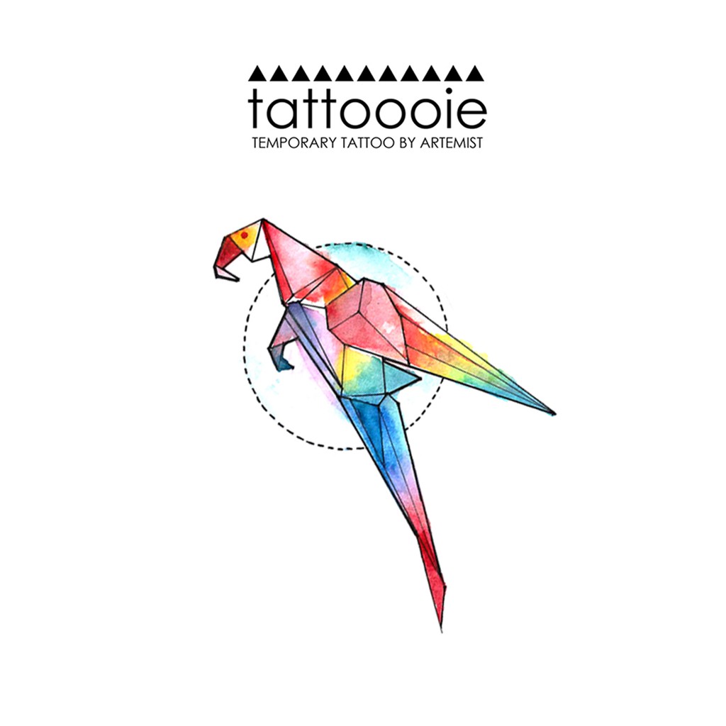 TATTOOOIE - TEMPORARY TATTOO - GEOMETRIC MACAW | Shopee Philippines