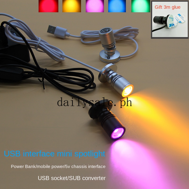 [USB Mini Spotlight] led Small Spotlight 5V USB Interface Hand-Made Model Light Display Color ...