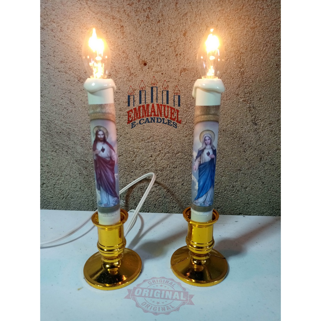 Emmanuel E-Candles Religious Candles, 7inch Total Height 1/2" diameter ...