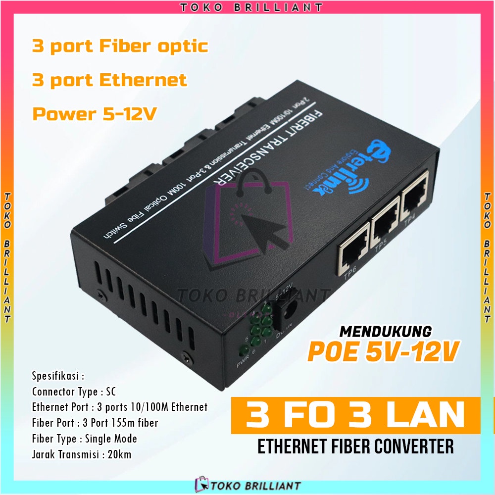 10/100m single mode 3FO 3LAN 3F3E Reverse POE Media Converter | Shopee ...