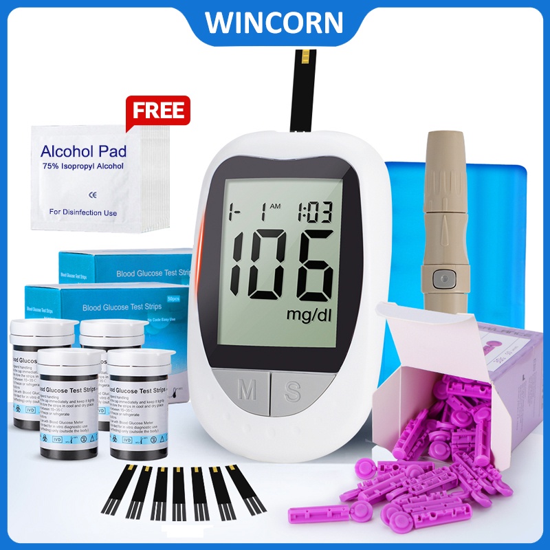 HK100 Glucometer Test Kits with Strips glucose meter complete set ...