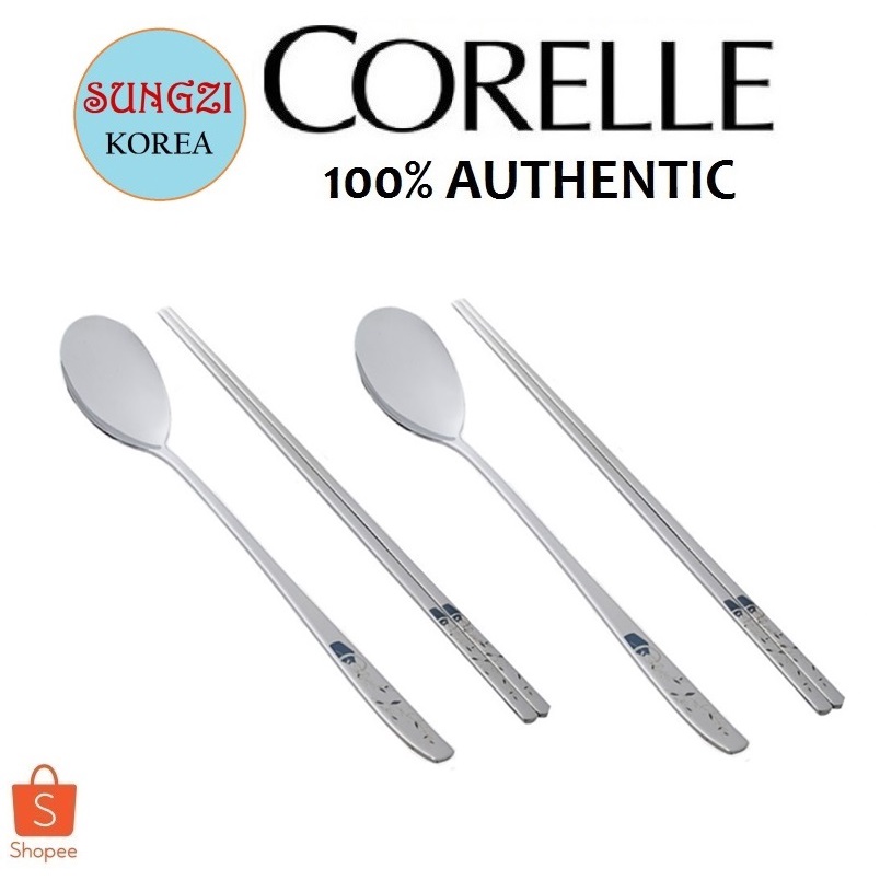 CORELLE Coordinates Spoon & Chopsticks 2 Piece Set (Color Laser ...