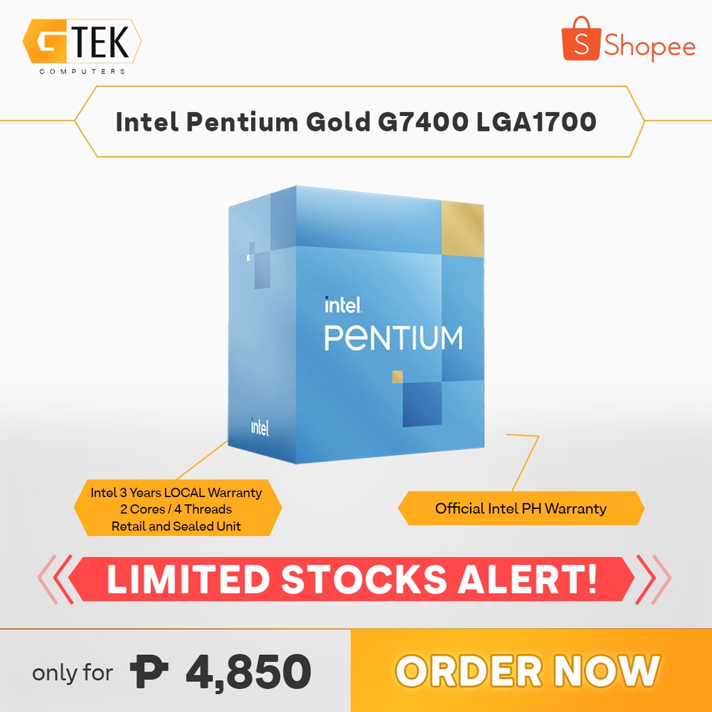 Intel Pentium Gold G7400 Alder Lake 12th Gen LGA1700 Intel PH Unit ...