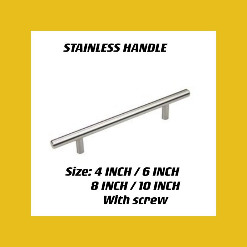 (With Screw)STAINLESS STEEL 304 CABINET DRAWER PULL HANDLE/ SOLID T-BAR ...