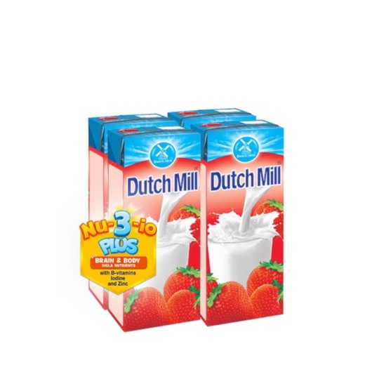 Dutch Mill Yoghurt Drink Strawberry Juice 180ml 4 pieces | Shopee ...