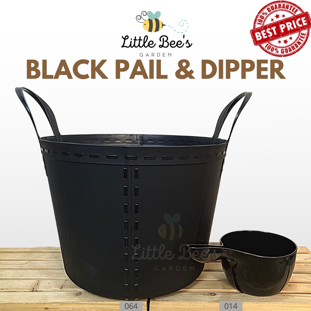 Minimalist BLACK Classy Pail & Dipper | Water Bucket | Black Timba ...
