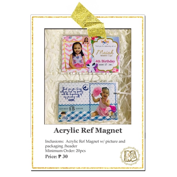 Acrylic Ref Magnet Souvenir (free layout) | Shopee Philippines