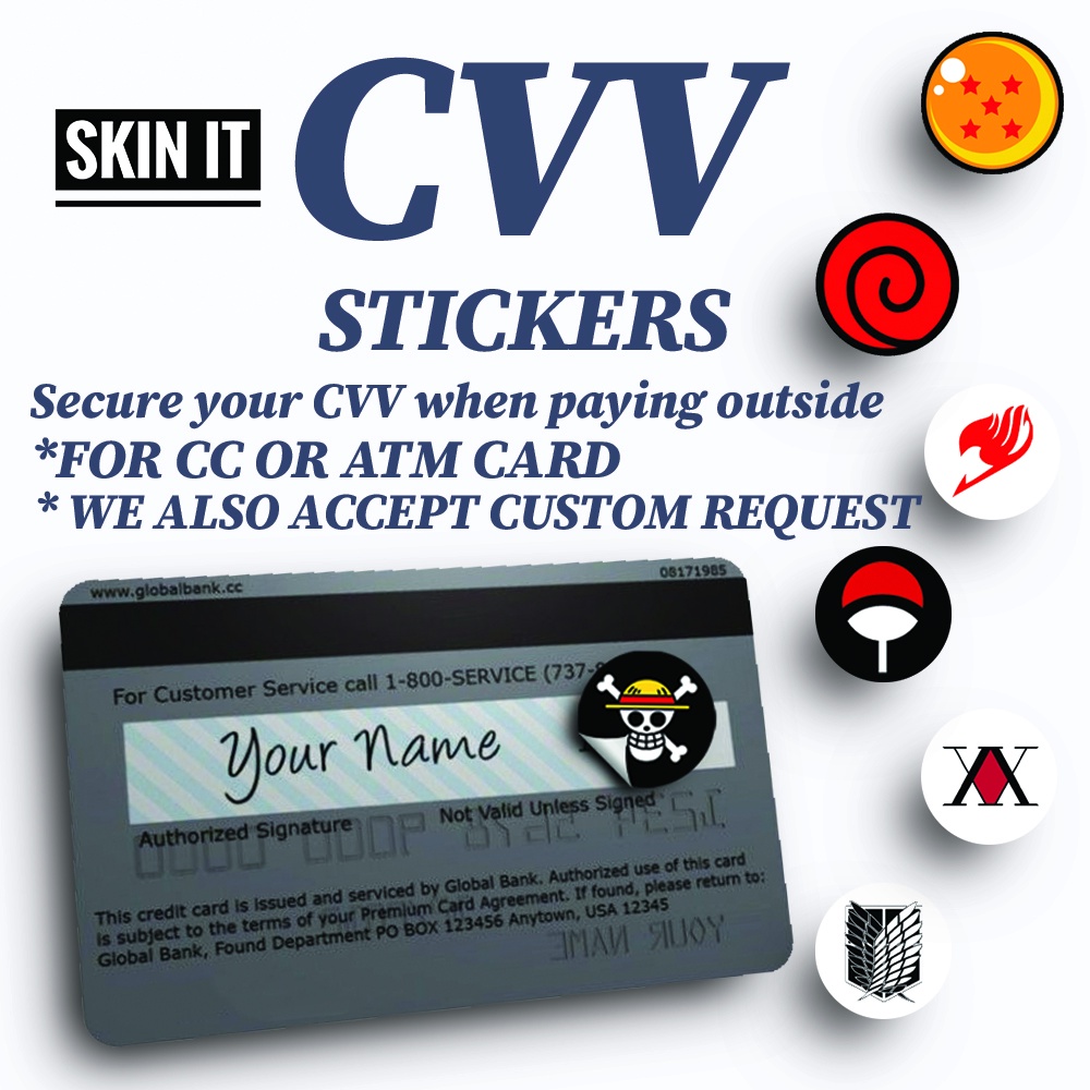 CVV Custom Stickers For your ATM or CC | Shopee Philippines