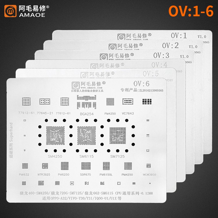 Amaoe BGA reballing Stencil Template for OPPO VIVO A32/ Y30/Y31/RENO3 ...