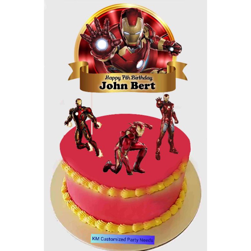 Ironman Theme Customized Cake Topper | Shopee Philippines