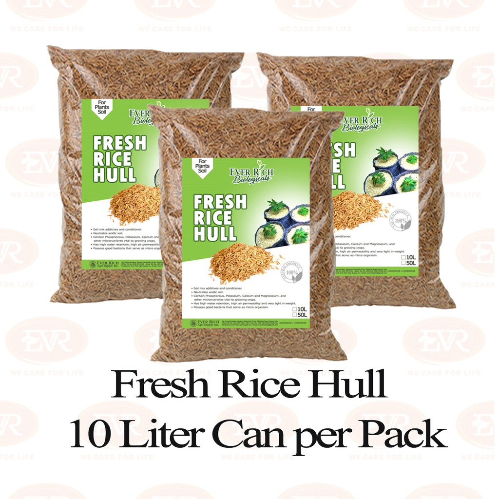 FRESH RICE HULL ----- 10 Liter Can per pack #EverRichSoilMedium # ...