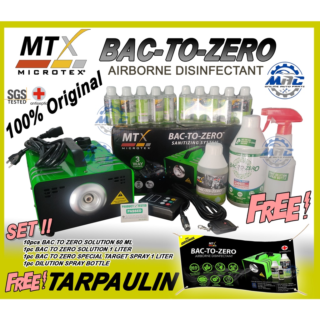 Microtex Bac to Zero Machine version 2 Interior Car Care Sanitizing Odor Eliminator free ...