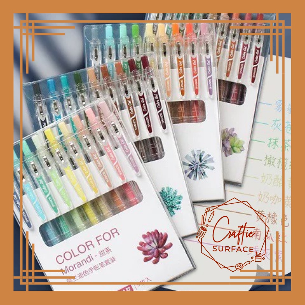 Morandi Series Retractable Color Palette Pen 9 Color Set | Shopee ...