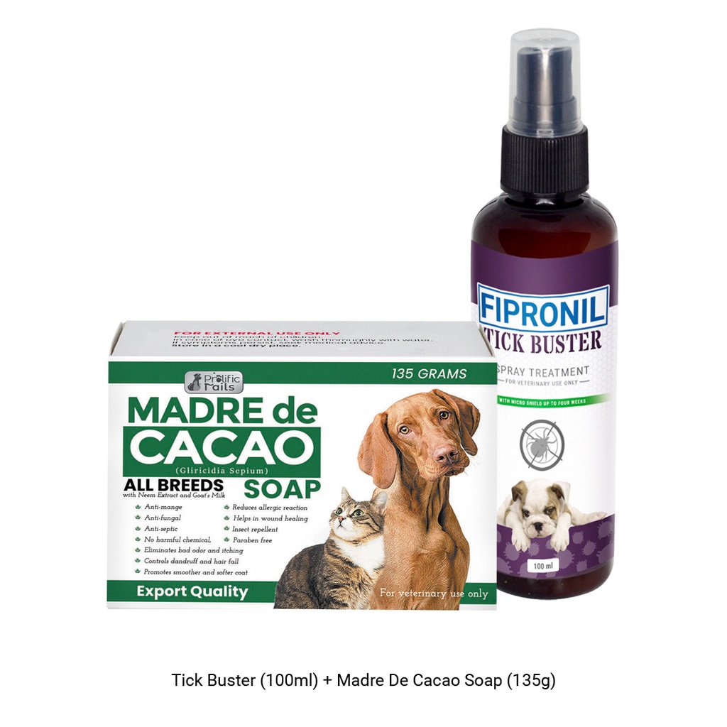 FIPRO-Tick Buster Fipronil Spray Treatment 100mL with Madre de Cacao ...