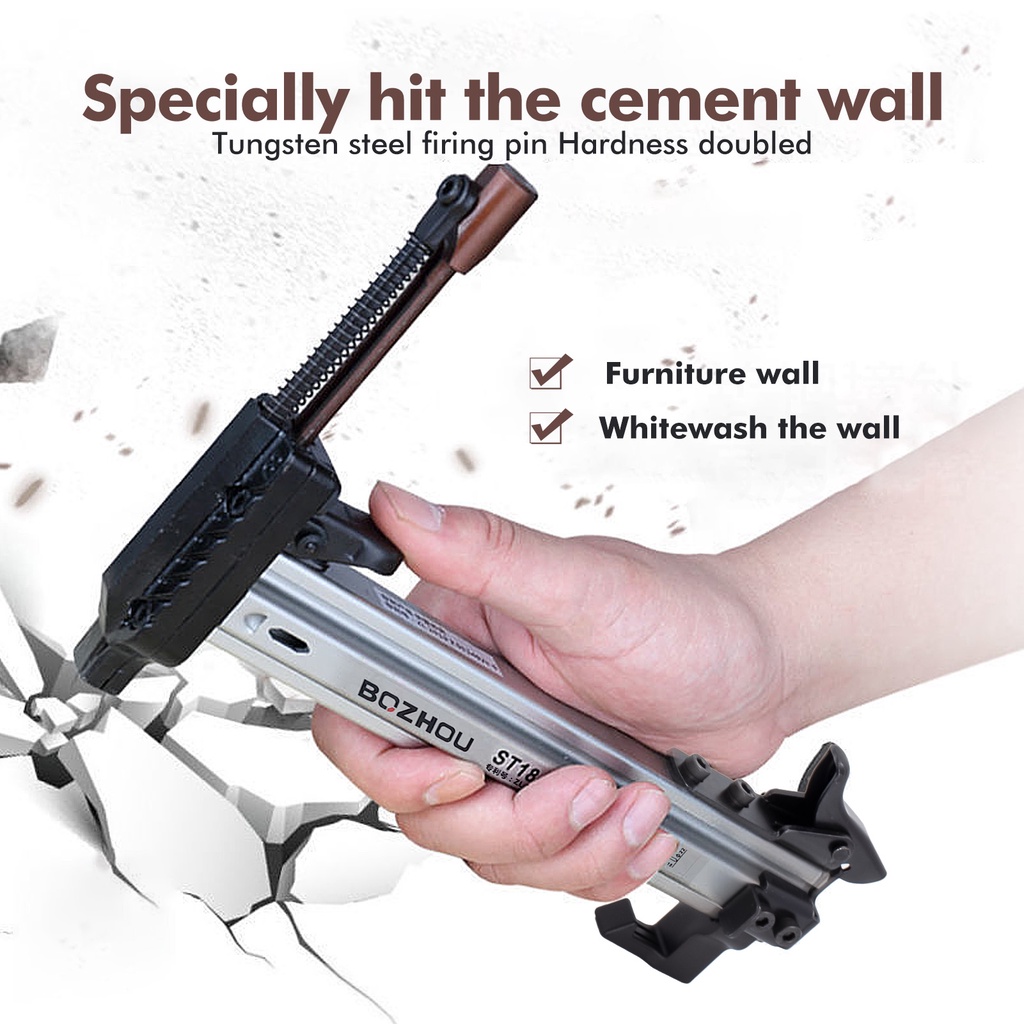 ST18 Manual Steel Nail Gun DIY Semi-automatic Cement Concrete Nail Gun ...