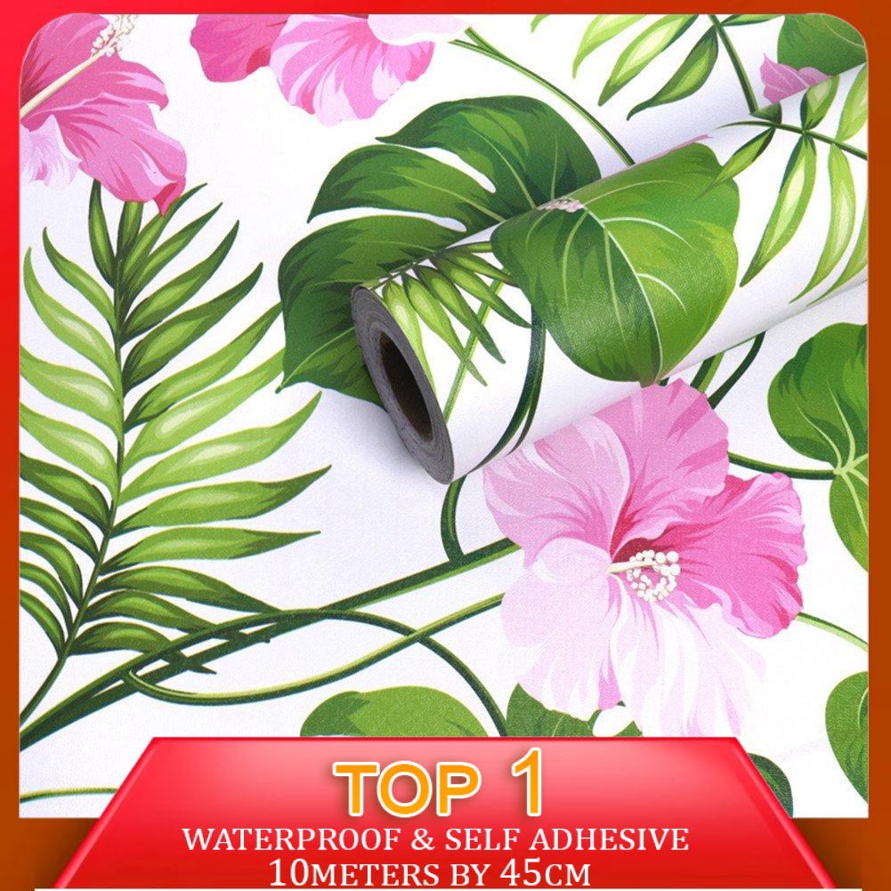 HD gumamela flower design for home decorations 10m*45cm waterproof ...