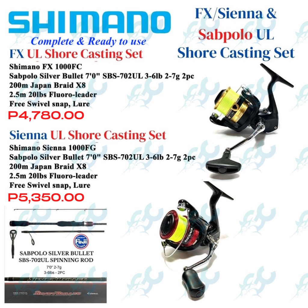 Shimano FX / Sienna & Sabpolo UL Ultra-light Casting Combo Set | Shopee ...