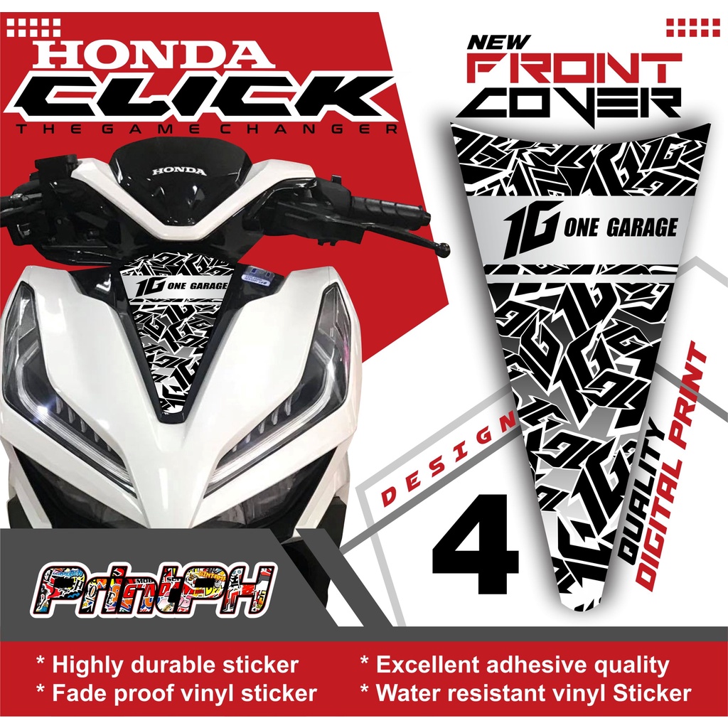 HONDA CLICK ONE GARAGE DESIGN PRINTED FRONT DECALS STICKER | Shopee ...