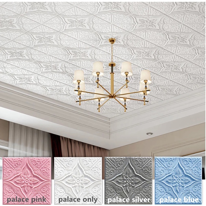 READY STOCK Roof decoration wallpaper 3d stereo wall sticker ceiling ...