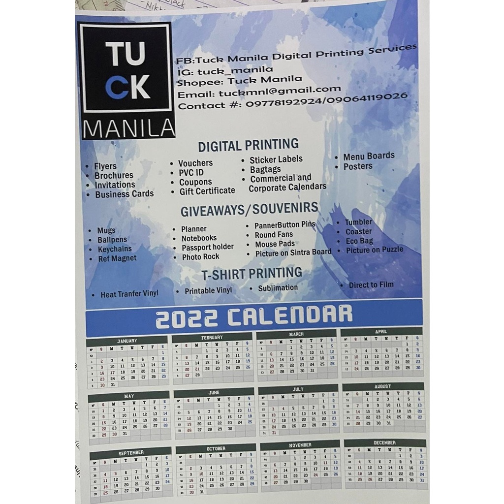 Personalized Poster Calendar A4 size | Shopee Philippines