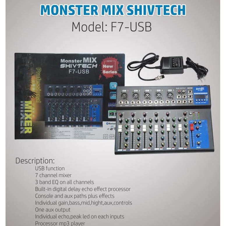 Shivtech Monster Mix F7 USB BT MIXER | Shopee Philippines