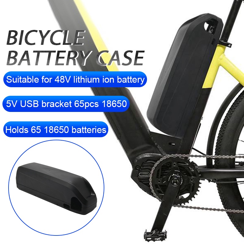 48V Electric Bicycle Battery Case DIY Box with 5V USB Hold 65Pcs 18650 ...