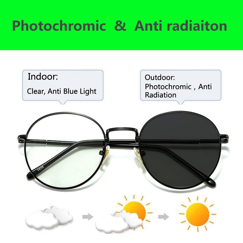 Anti-Blue Ray Photochromic Eyeglasses Anti Radiation Computer Glasses ...