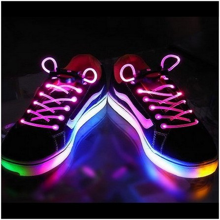 Fashion LED Shoelaces Shoe Laces Flashing Light Up Glow Stick Strap ...