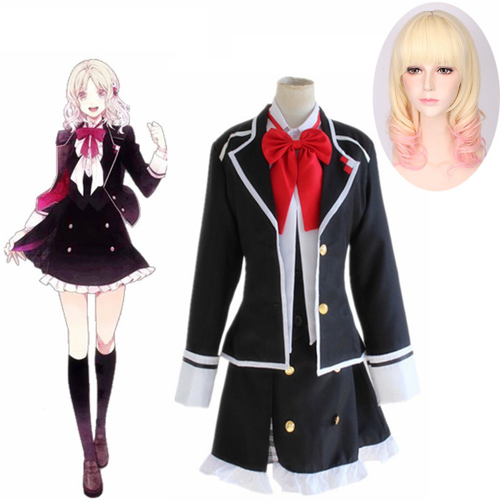 Anime Diabolik Lovers Cosplay Costumes Komori Yui Cosplay Wig Halloween ...
