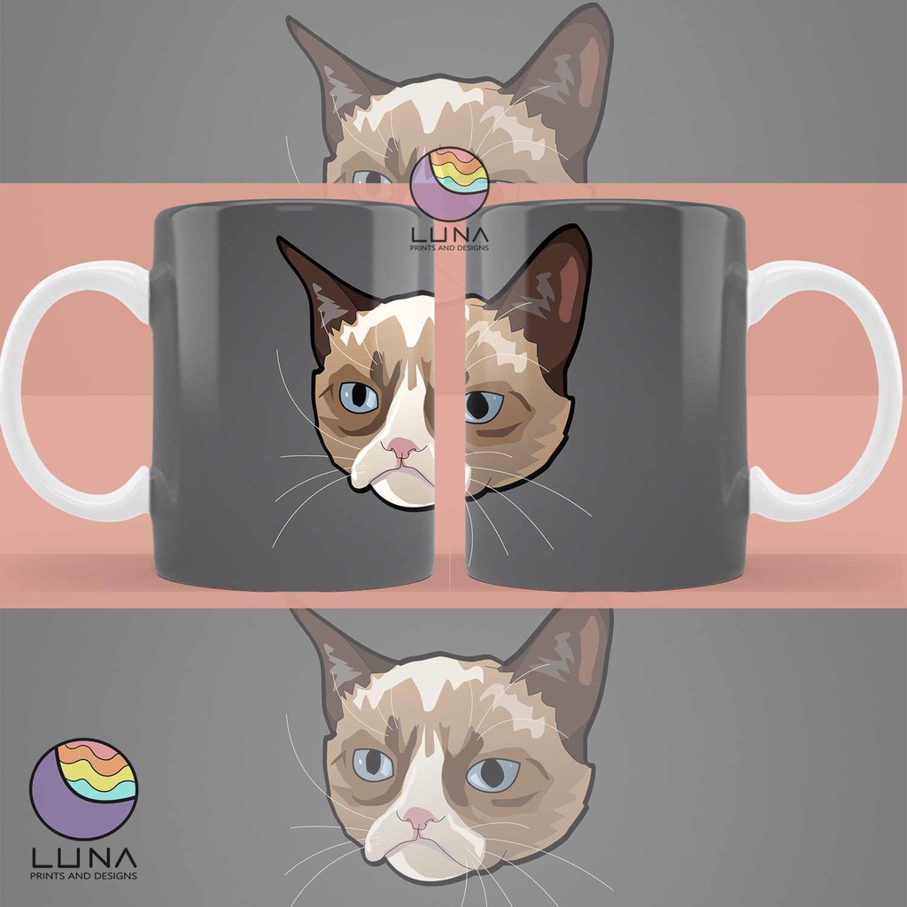 GRUMPY CAT - CARTOONIZED MEME CERAMIC MUG | Shopee Philippines