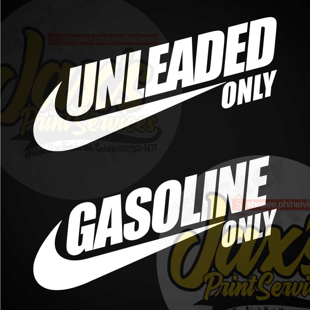 Vinyl Sticker Cut Unleaded and Gasoline Sticker Decals for Car and ...