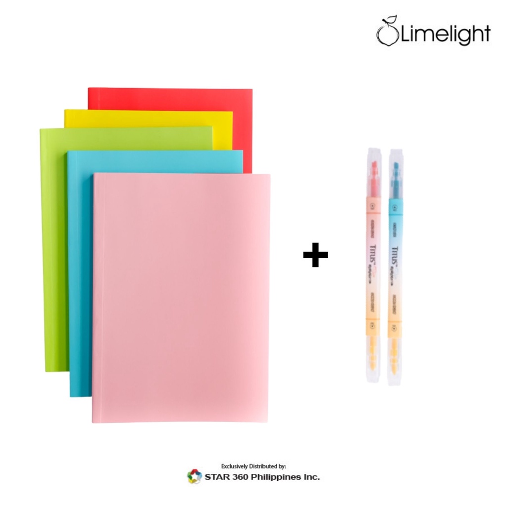 Limelight A5 Color Coded Notebook w/ Titus Mild Highlighter | Shopee ...