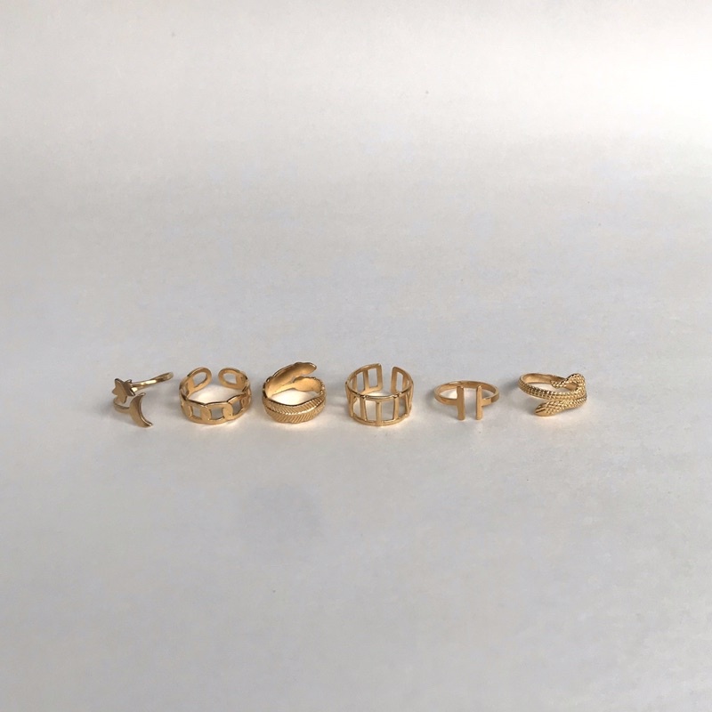 TRENDY ADJUSTABLE RINGS (Gold Plated Stainless steel) | Shopee Philippines
