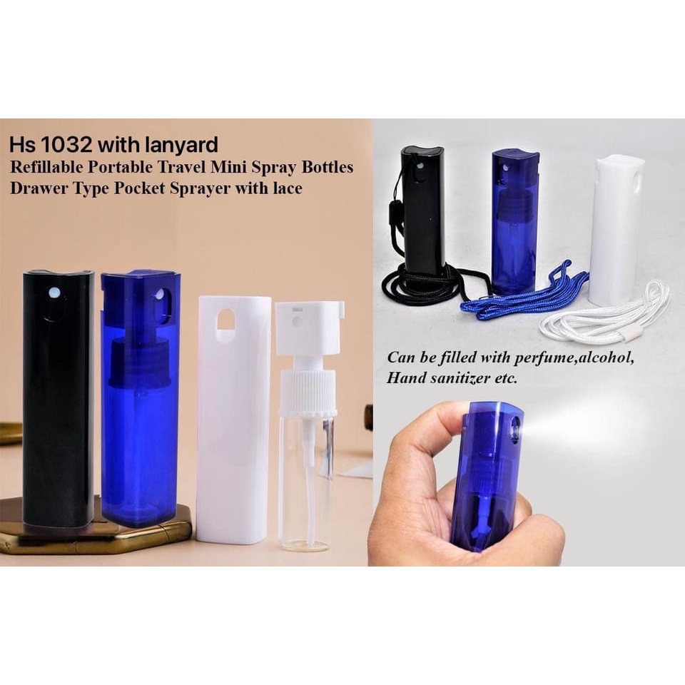 10ML Refillable Hanging Alco Spray Bottle with Lanyard HS-1032 | Shopee ...