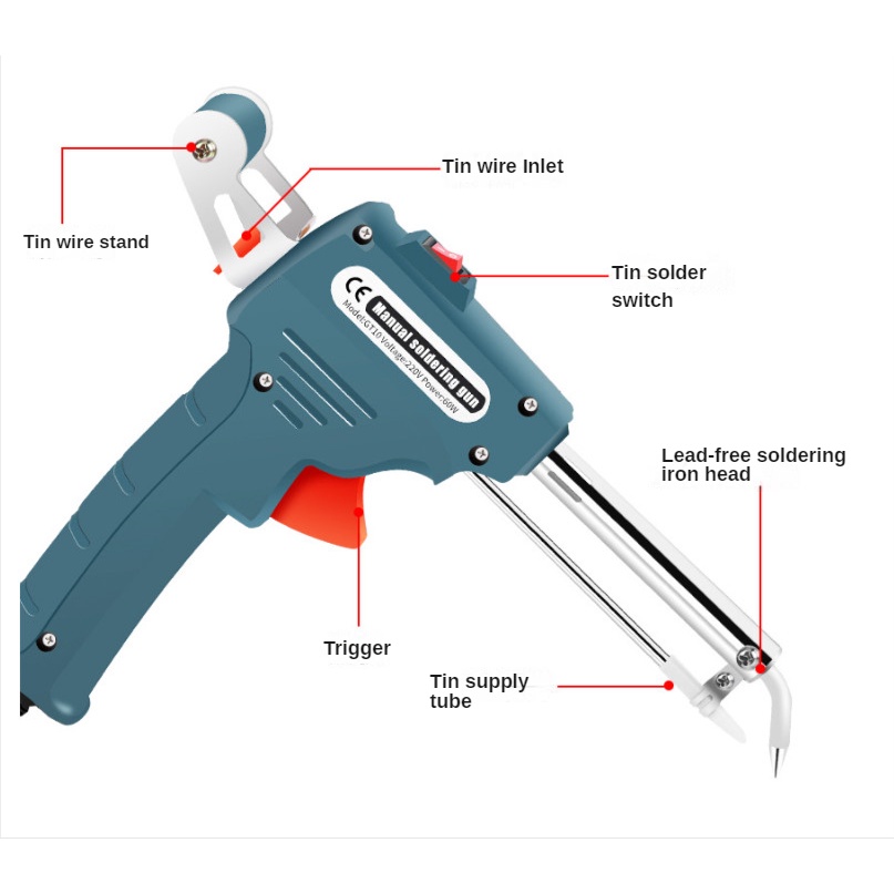 Soldering-Iron Tin-Gun 220V 60W Hand-held Tin Electric Soldering Iron ...
