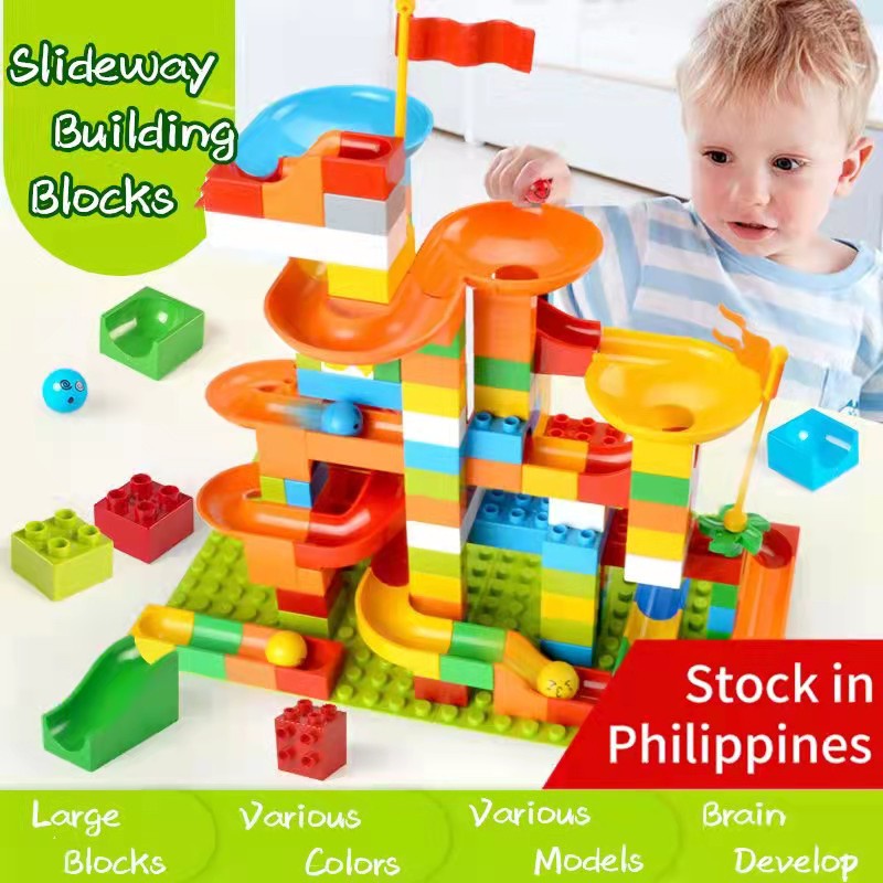 168PCS children DIY marble race track ball block funnel slide brick ...