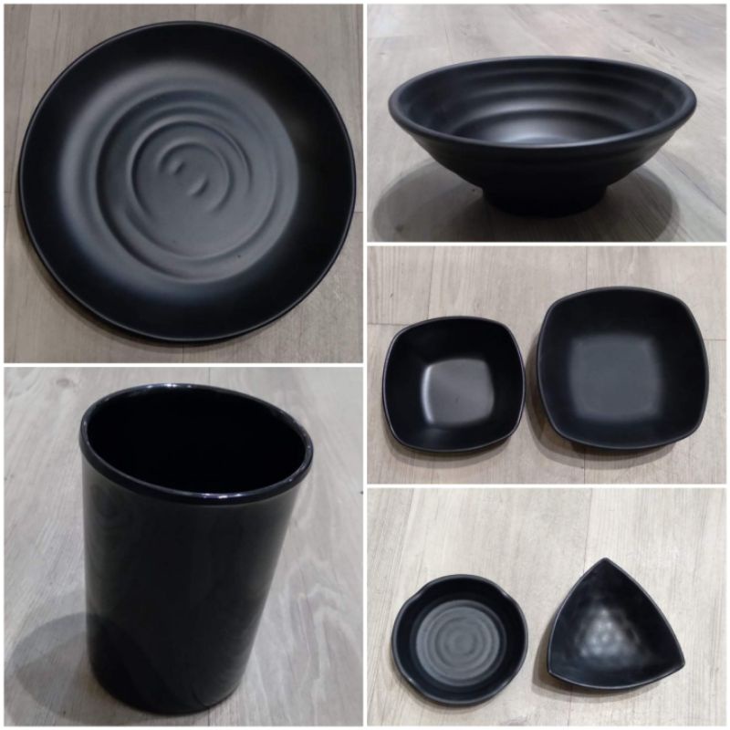 Melawares Dinnerware BLACK Plates/Bowl/Cup/Sauce Dip | Shopee Philippines