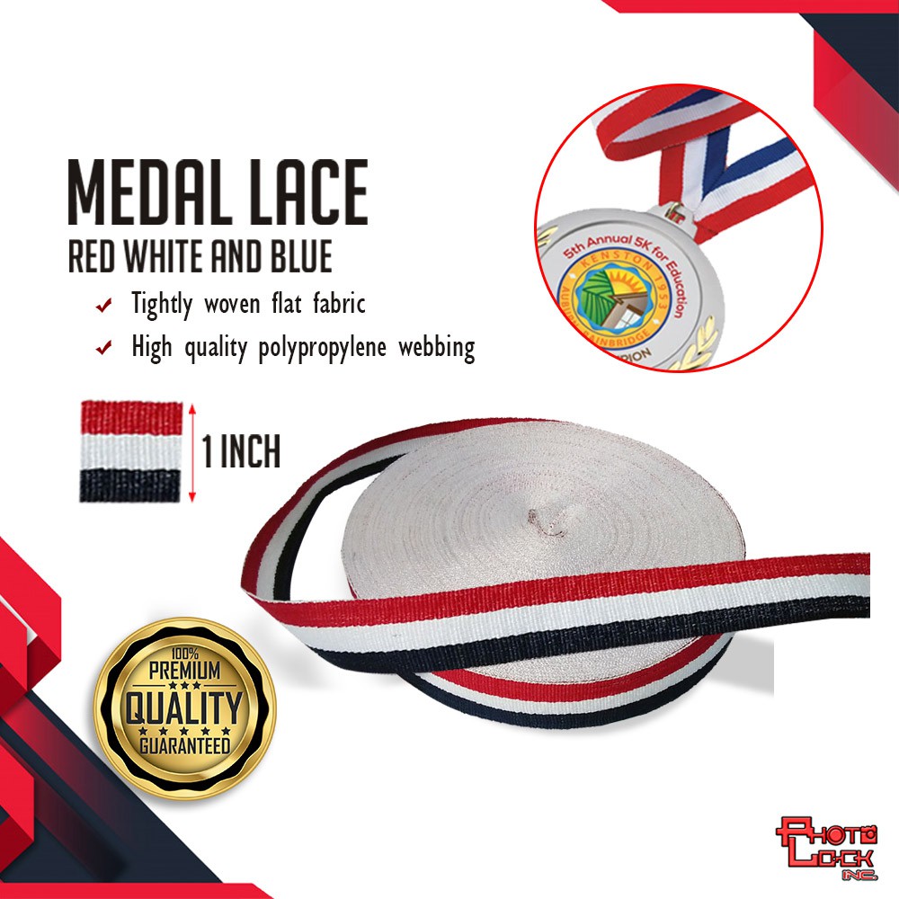Woven Medal Lace Red-White-Blue (45yards) | Shopee Philippines