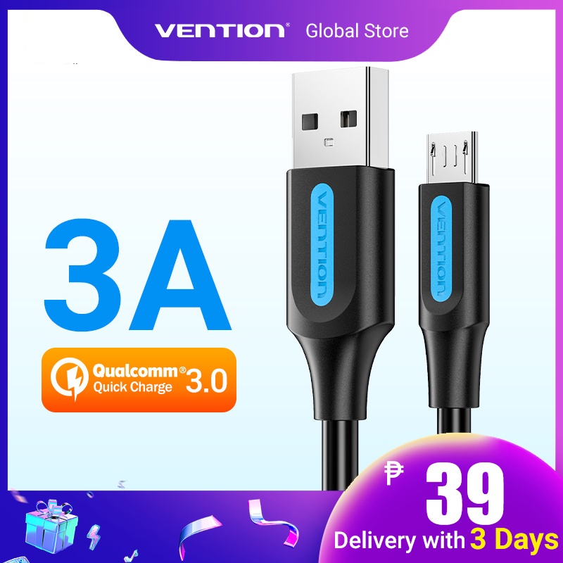 Vention Micro Usb Cable 3a Fast Charging Data Cord For Android | Shopee ...