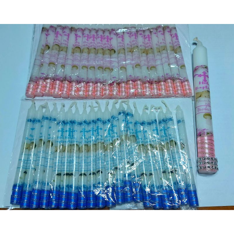 Personalized Candle for Christening/Baptism/Debut with Ribbon minimum ...