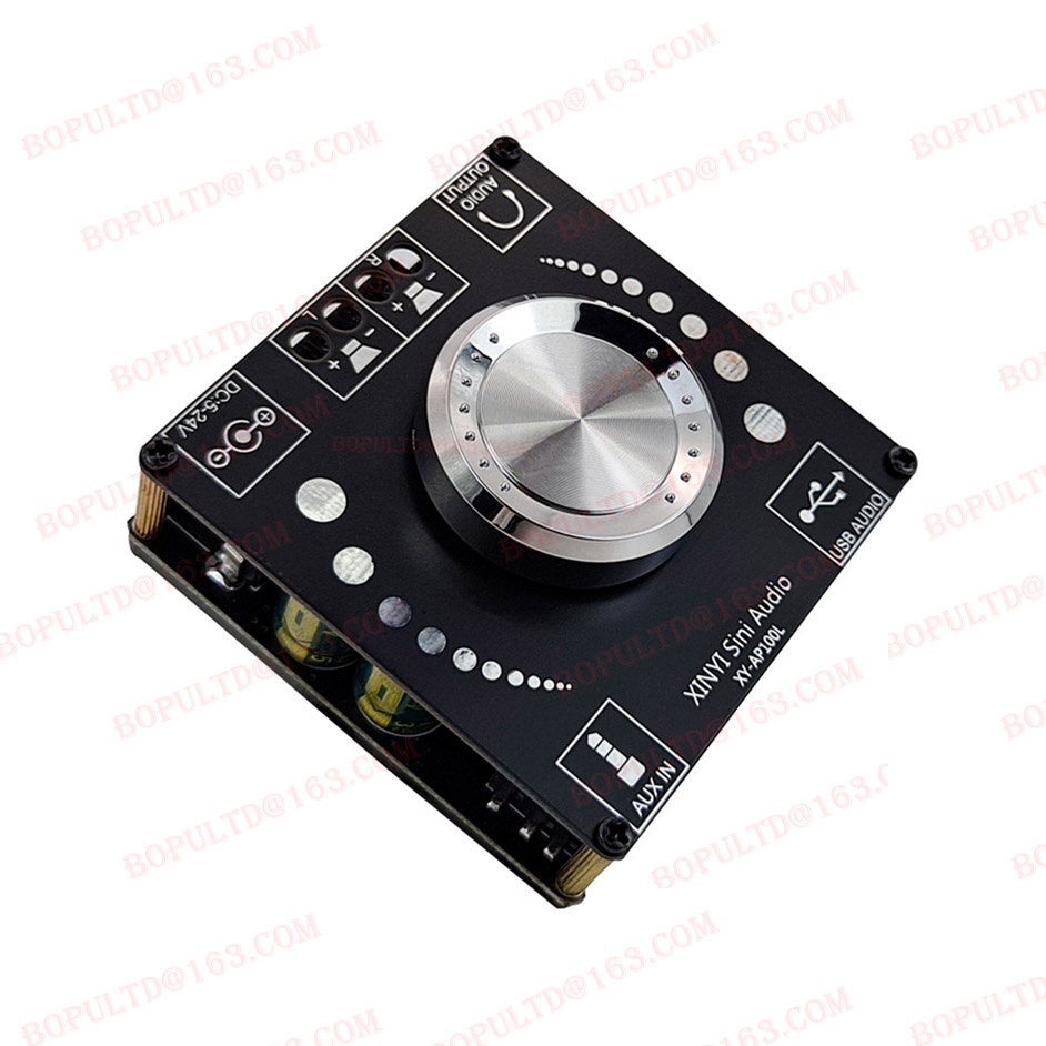100WX2 Bluetooth 5.0 Stereo Amplifier Board AUX USB Sound Card Digital ...