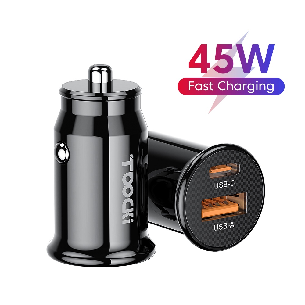 45W USB Mini Car Charger QC3.0 Fast Pd Type C Auto Chargers | Shopee ...