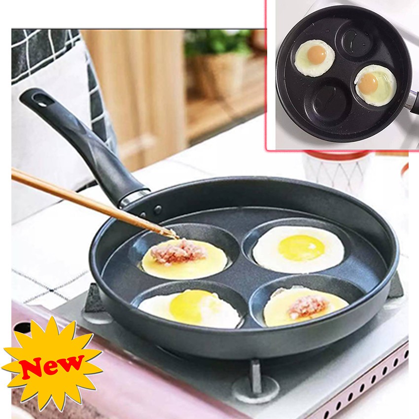 MC Four Hole Frying Pan Nonstick For Eggs Ham Pan Cake Maker No Oil ...