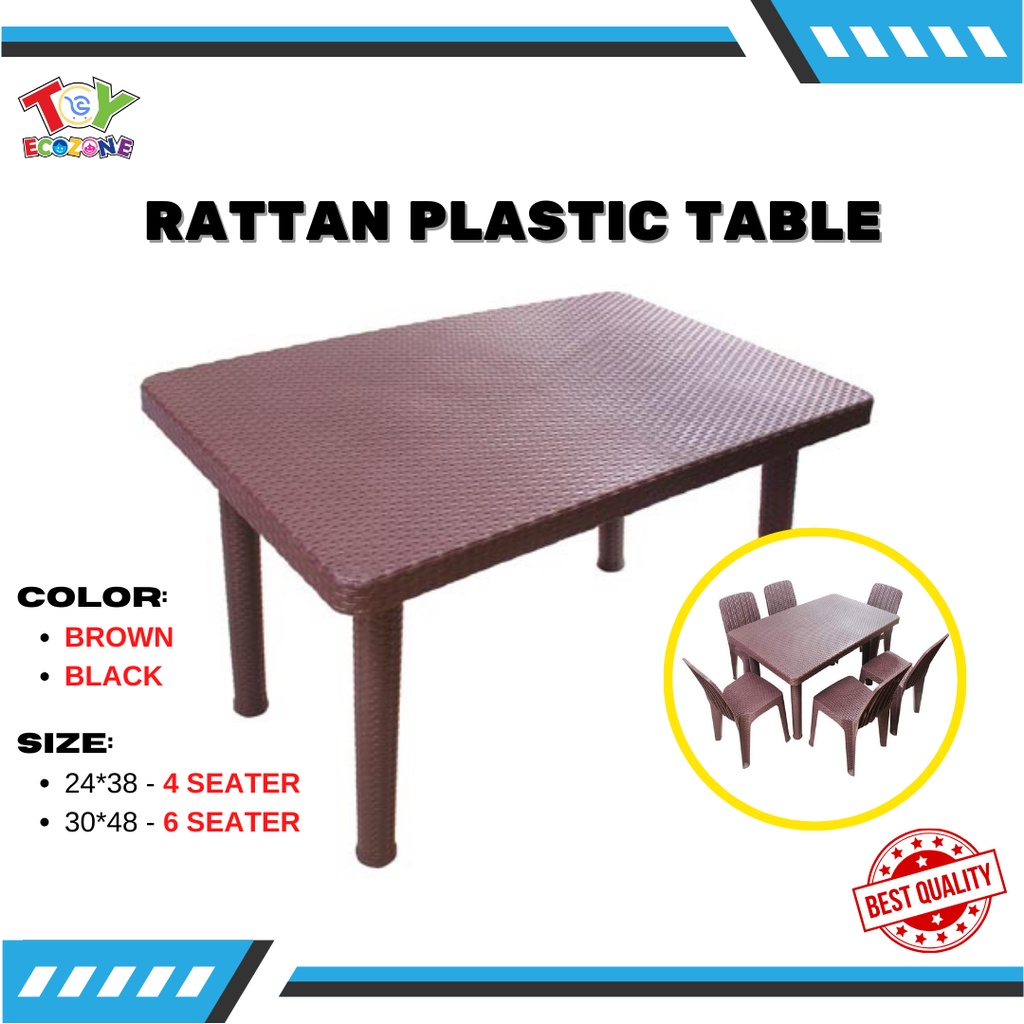 Ecozone XTREME Rattan Plastic Table(Table only) 24''×38 /30''×48 dining ...
