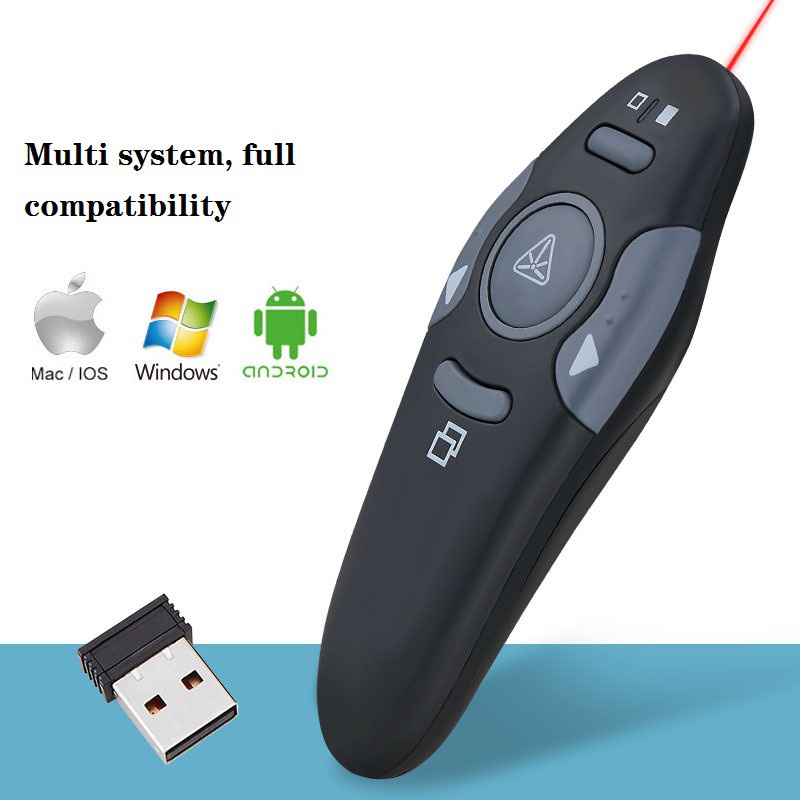 2.4Ghz 100 metres Wireless Remote Red Laser Pointer Presenter USB RF ...